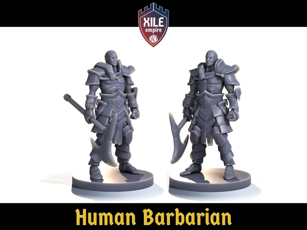 Human Barbarian (axe) 28mm, D&D, Pathfinder, Mz4250 - Etsy