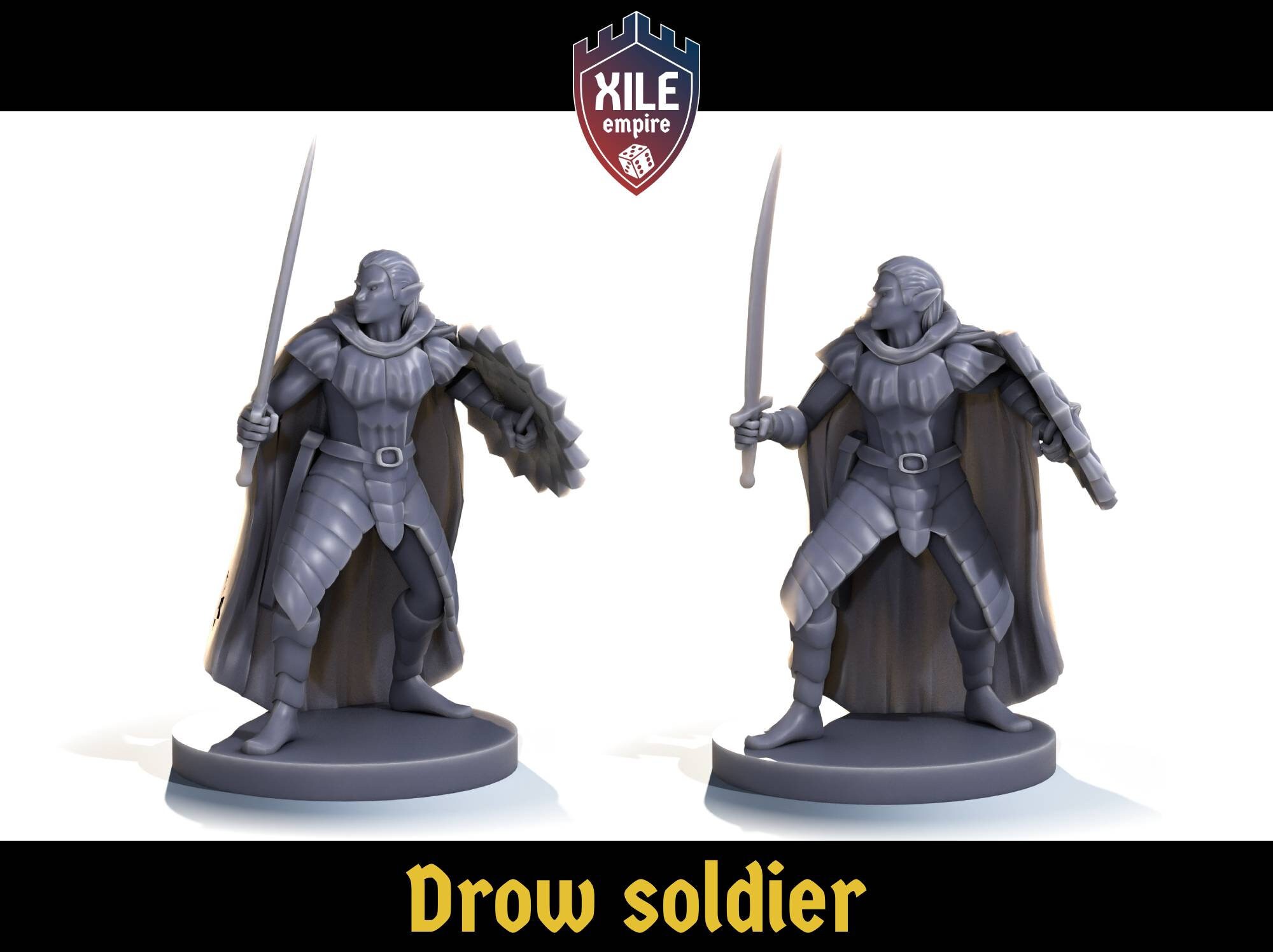 Drow Soldier sword Shield 28mm, D&D, Pathfinder, Mz4250 - Etsy