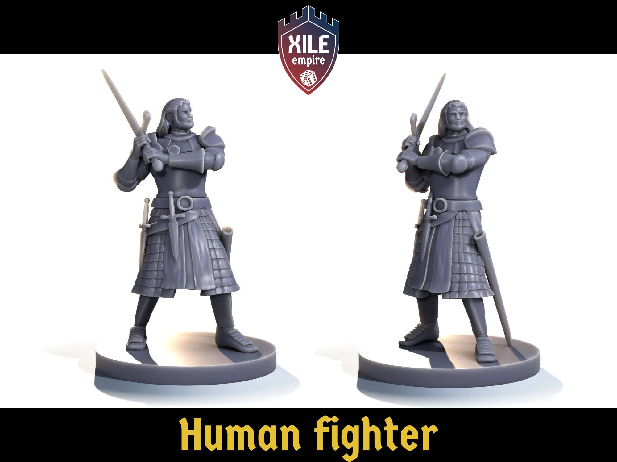 Human Fighter two-handed Sword 28mm, D&D, Pathfinder, Mz4250 - Etsy