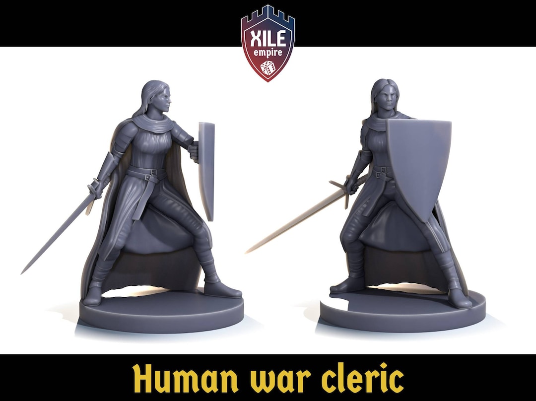 Human War Cleric (sword + Shield) 28mm, D&D, Pathfinder, Mz4250 - Etsy