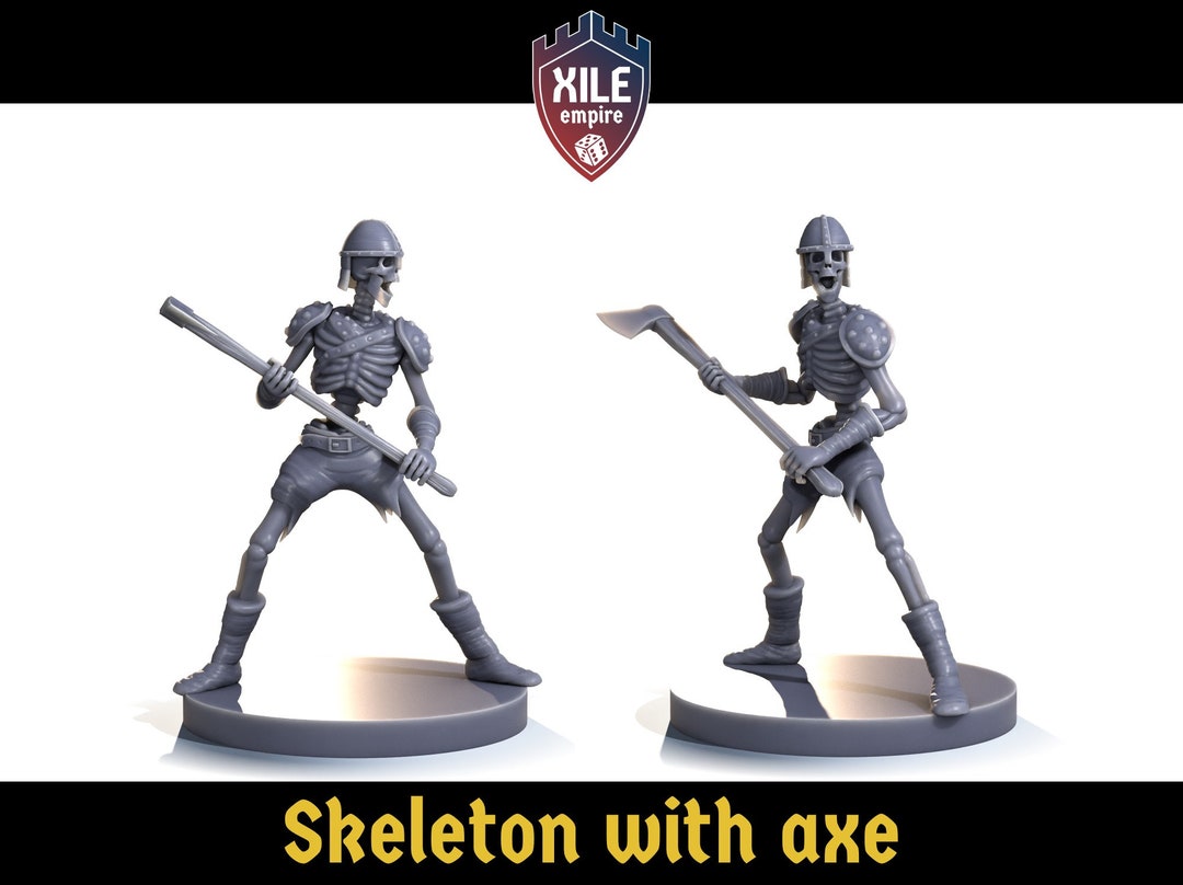 Skeleton Axe Wielder, D&D, Pathfinder, Mz4250 - Etsy