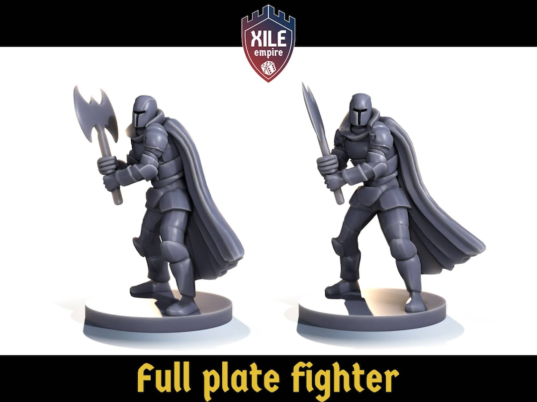 Full Plate Fighter (two-handed Axe) 28mm, D&D, Pathfinder, Mz4250 - Etsy