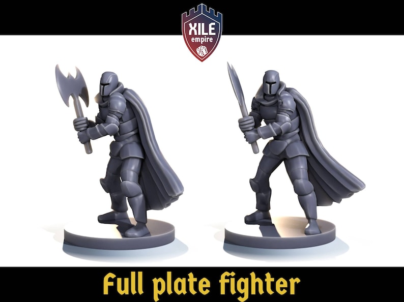 Full Plate Fighter two-handed Axe 28mm, D&D, Pathfinder, Mz4250 - Etsy