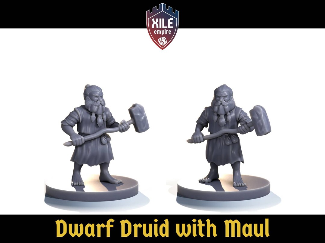 Dwarf Druid With Maul28mm, D&D, Pathfinder, Mz4250 - Etsy