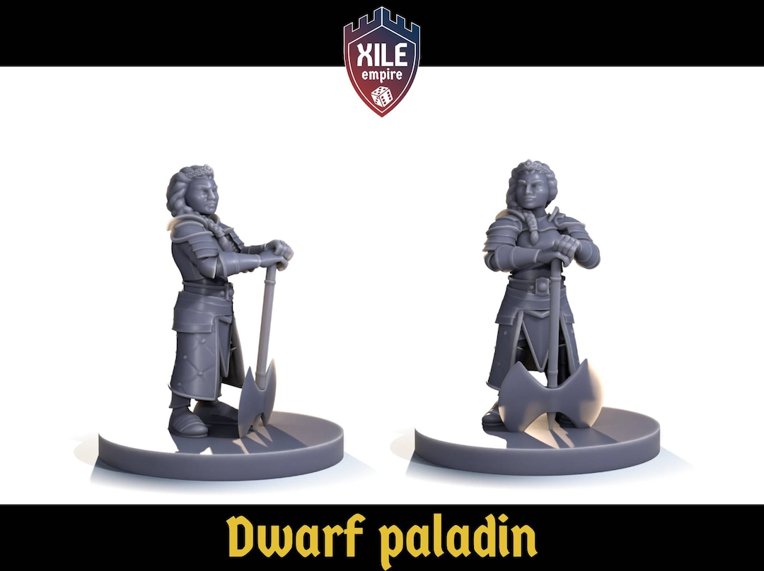 Dwarf Paladin (two-handed Axe) 28mm, D&D, Pathfinder, Mz4250 - Etsy