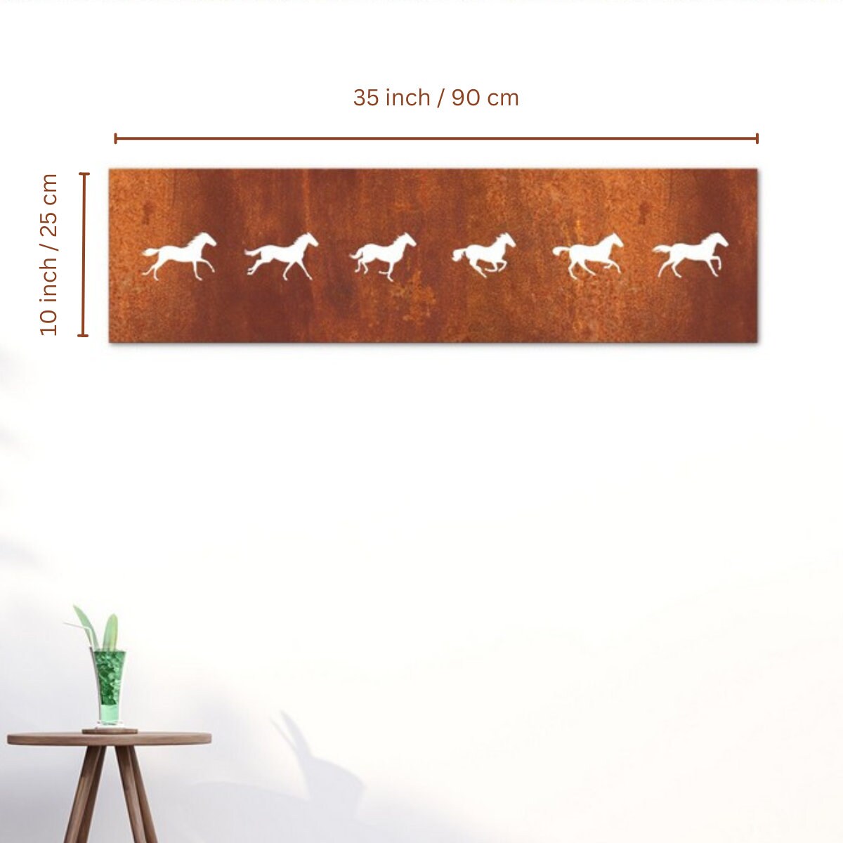 RUSTED CORTEN STEEL Horse Run Cycle Wall Art - Etsy