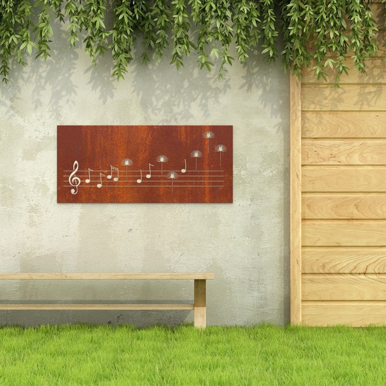 Rusted Corten Steel Music Notes Wall Art - Etsy