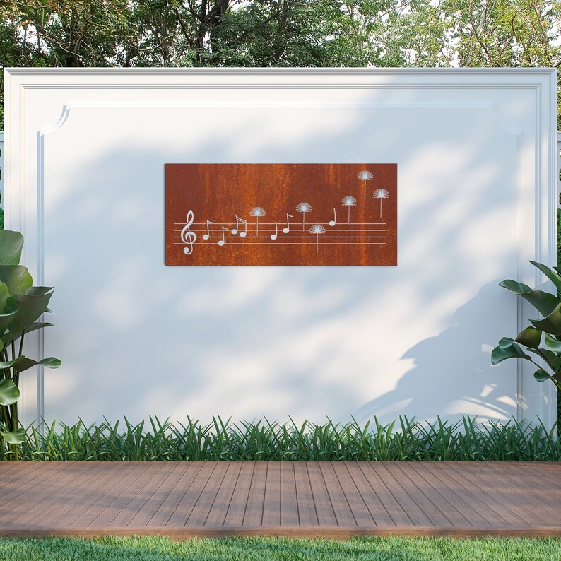 Rusted Corten Steel Music Notes Wall Art - Etsy