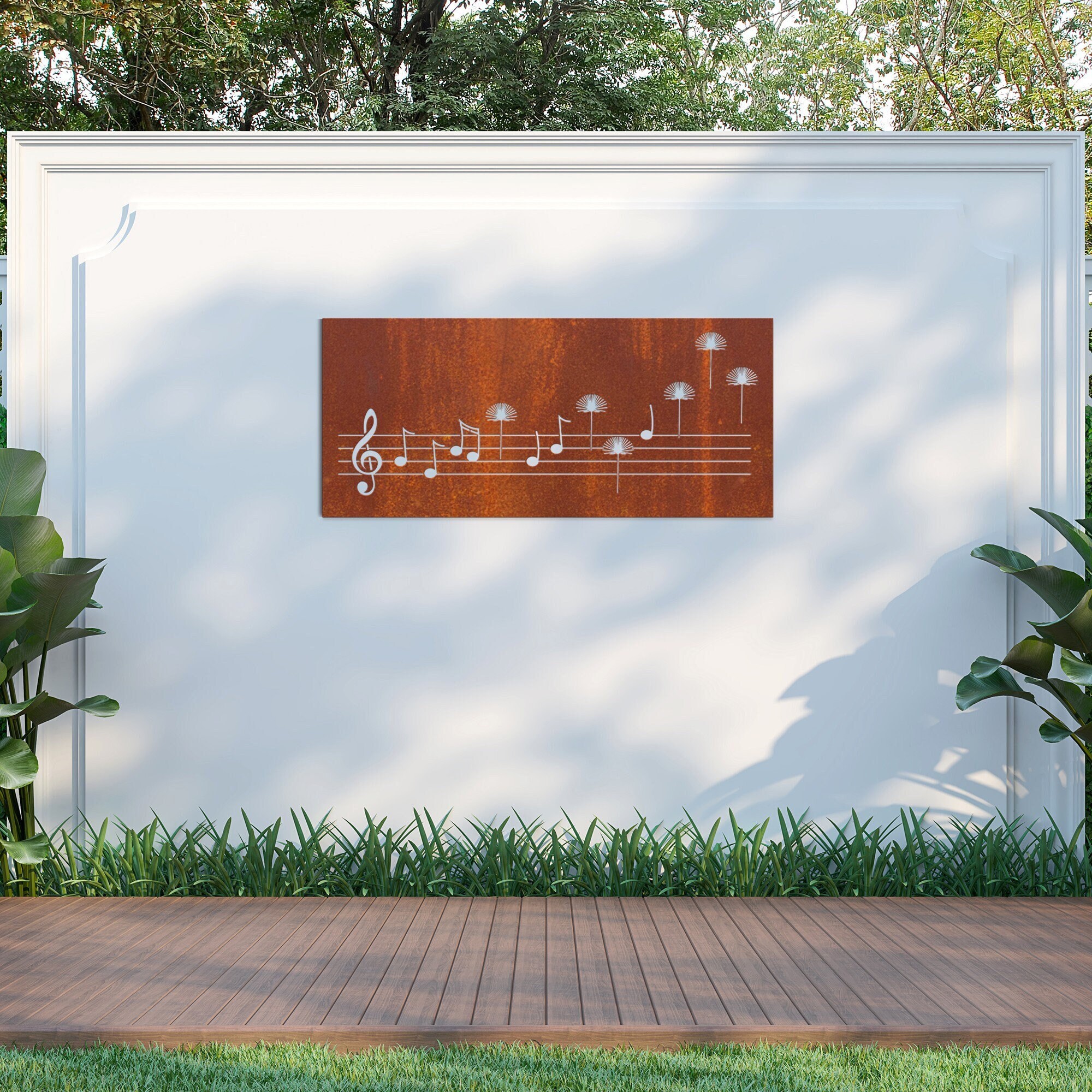 Rusted Corten Steel Music Notes Wall Art - Etsy