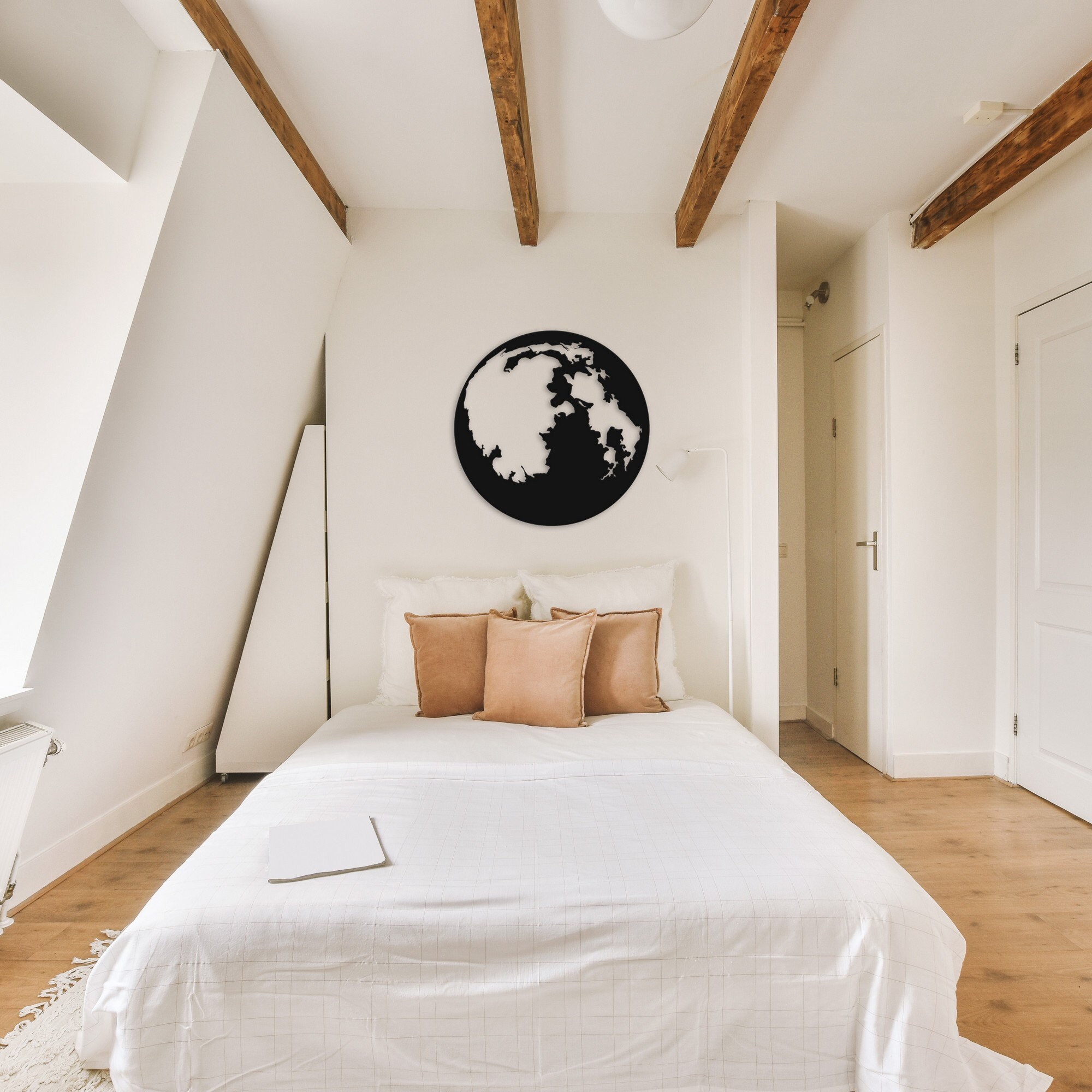 Big Moon Map Steel Wall Art, Moon Map Wall Decor, Living Room Wall ...