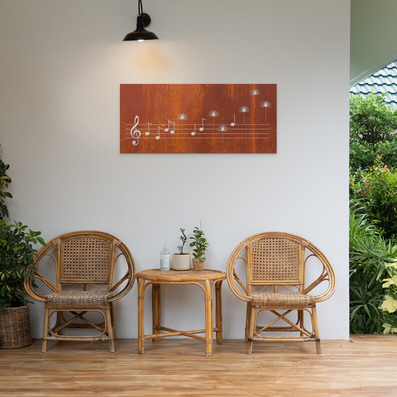 Rusted Corten Steel Music Notes Wall Art - Etsy