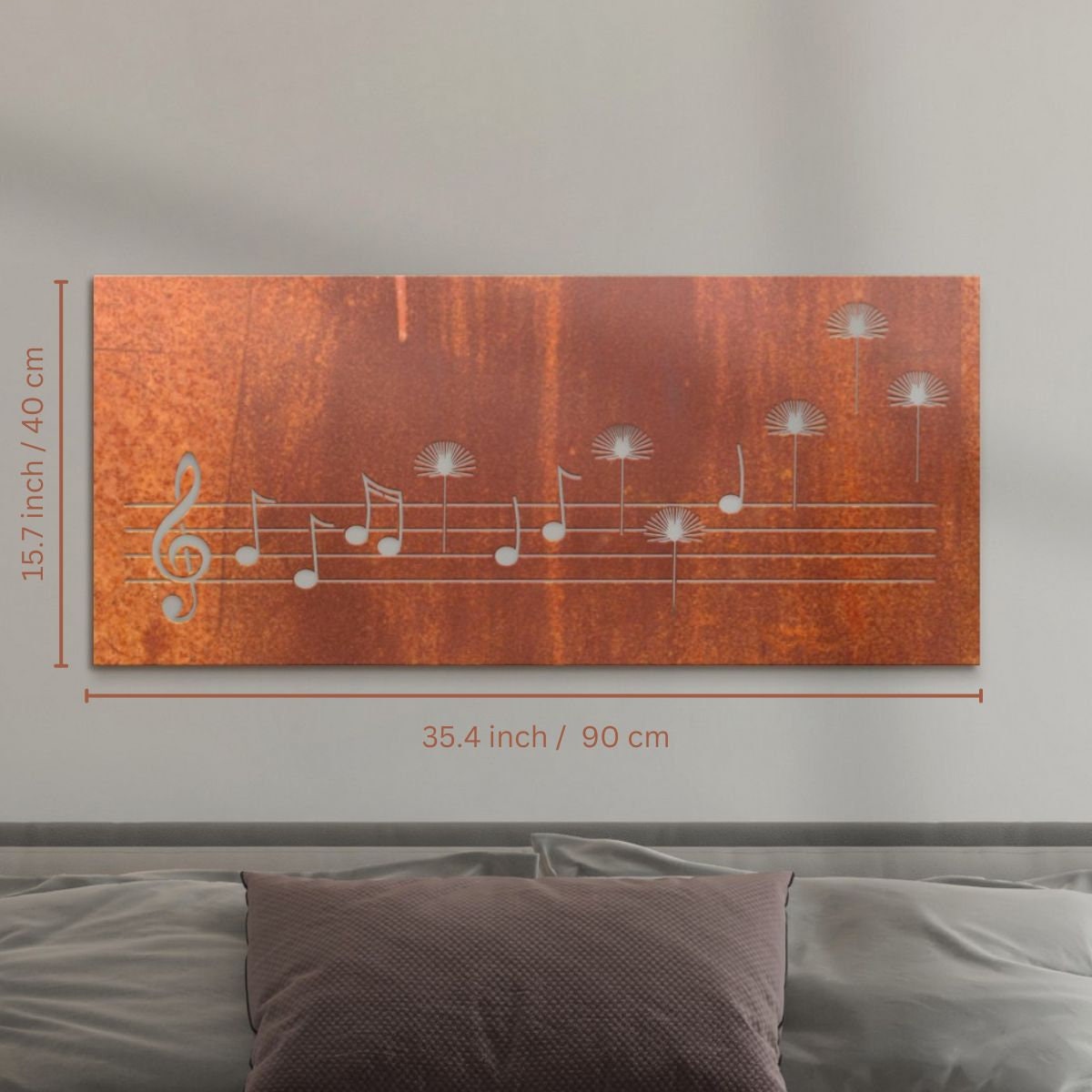 Aged Corten Steel Music Notes Wall Art - Etsy