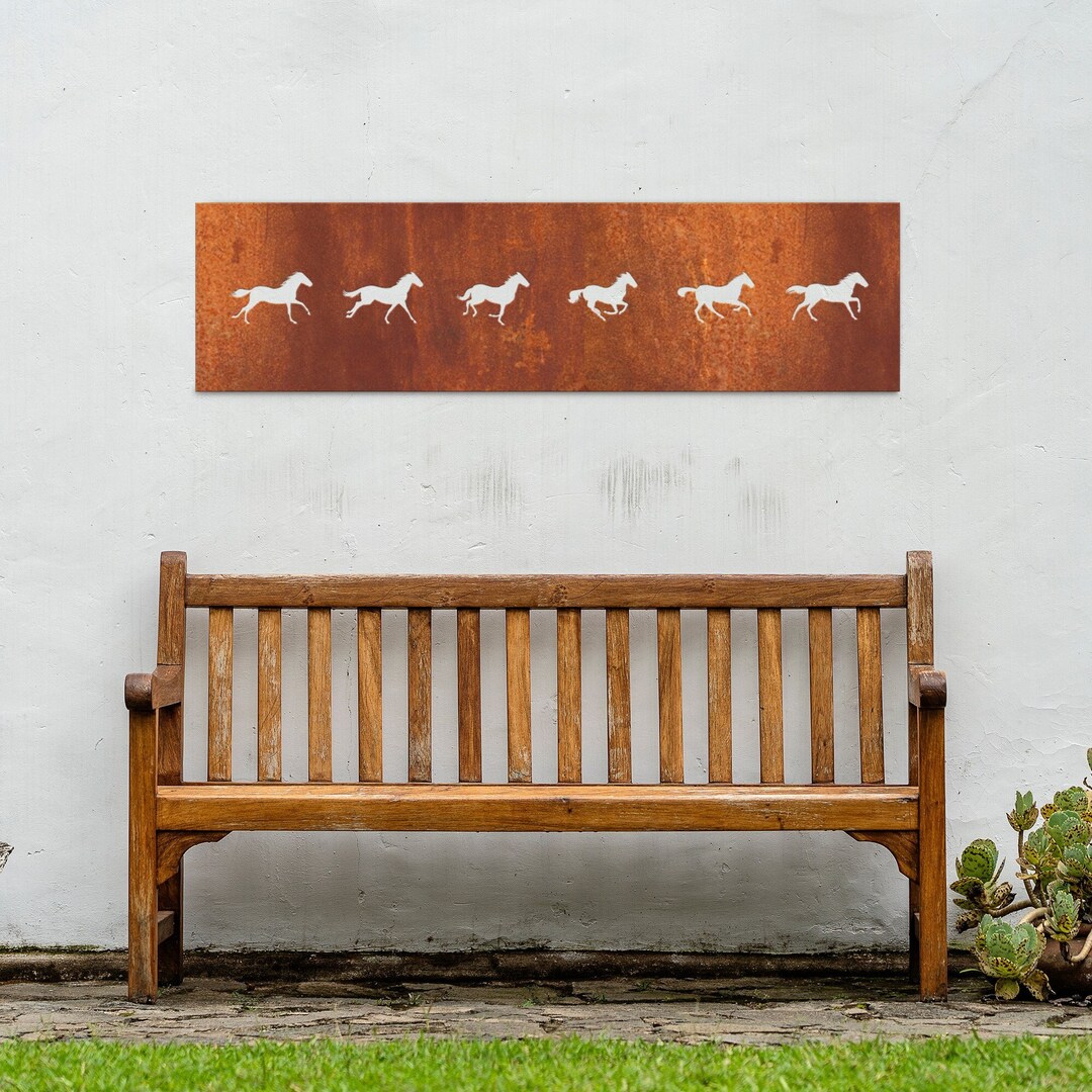 Rusted Corten Steel Horse Run Cycle Wall Art - Etsy