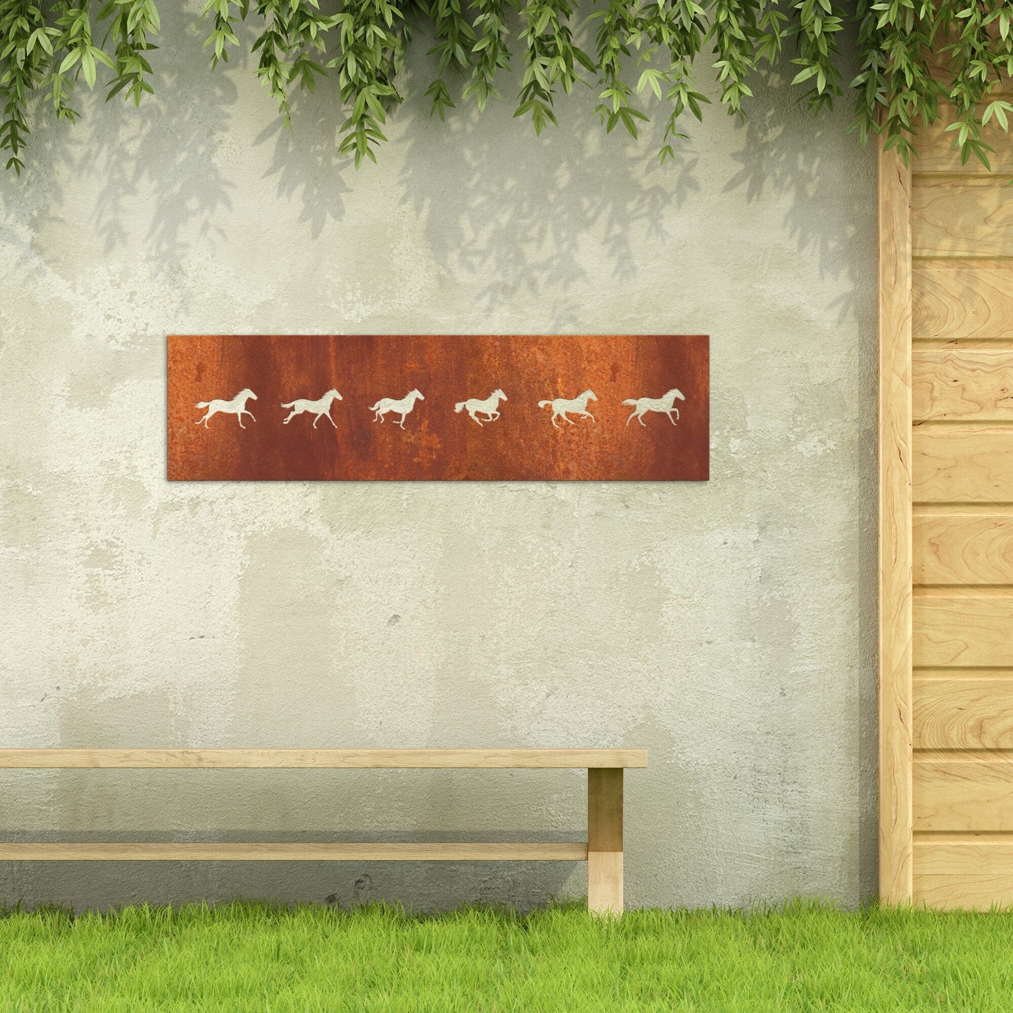 RUSTED CORTEN STEEL Horse Run Cycle Wall Art - Etsy