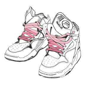 Pink High Tops Art Print digital File - Etsy