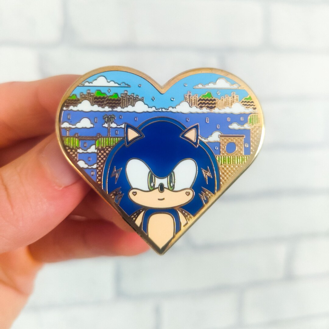 Sonic the Hedgehog Heart Enamel Pin sonic the Hedgehog Enamel Pin sonic ...