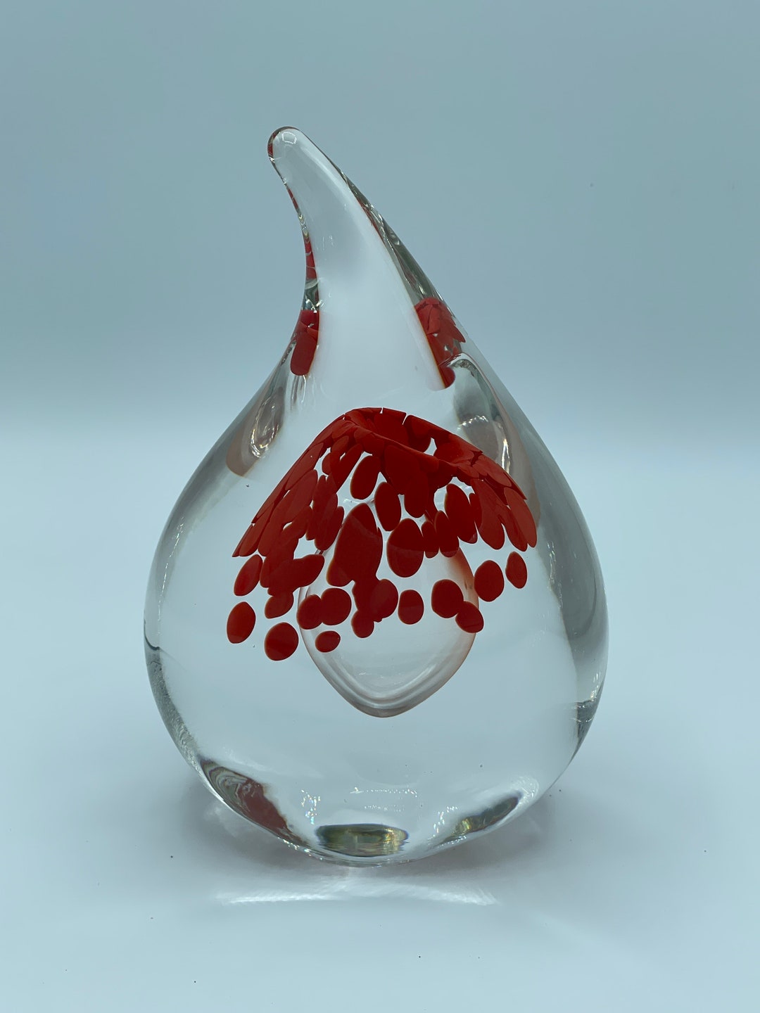 Larson Hand Blown Crystal Art Glass Rain / Tear Drop Paperweight , Home ...