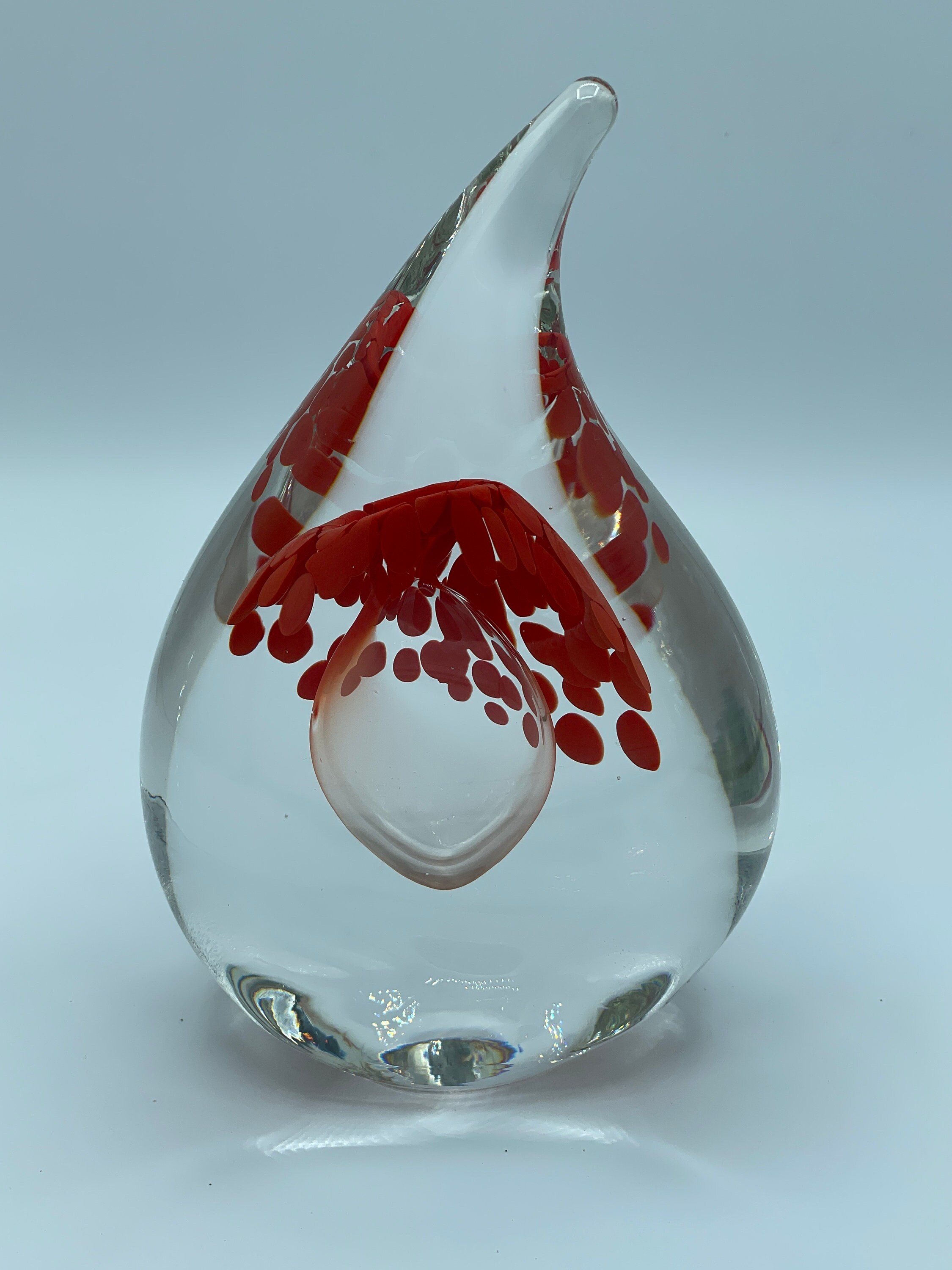 Larson Hand Blown Crystal Art Glass Rain / Tear Drop Paperweight , Home ...