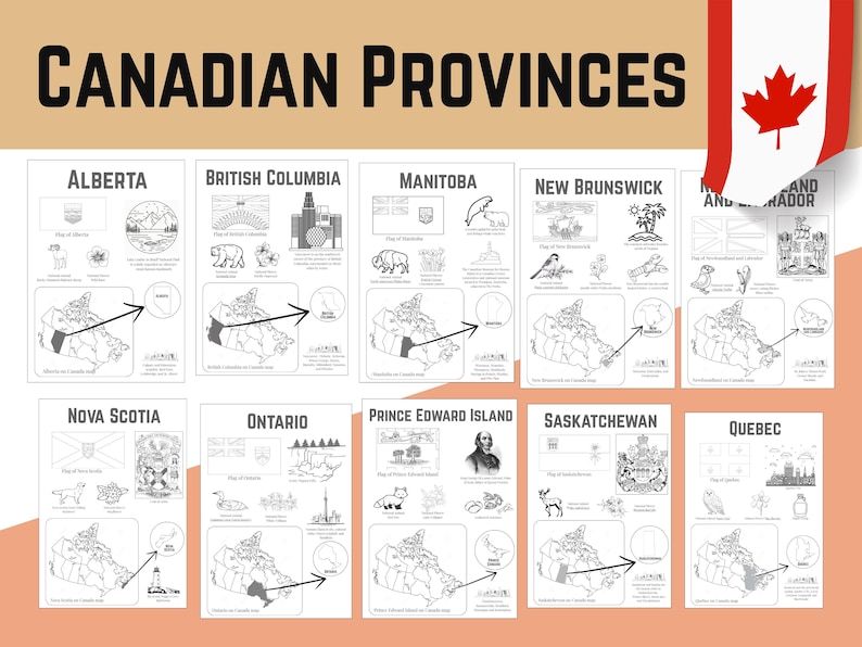 Canadian Provinces Learning PDF for Kids – Printable Geography ...