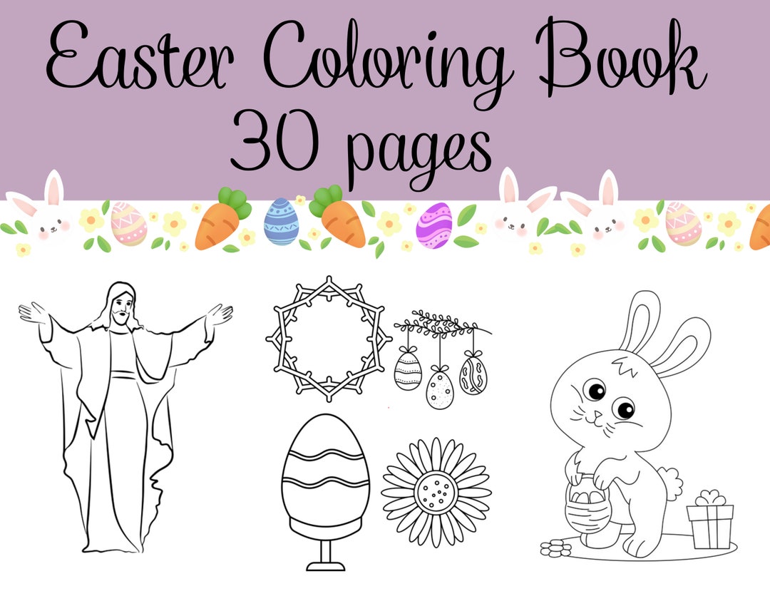 30 Easter Coloring Pages, Printable Easter Coloring Sheets, Easter ...