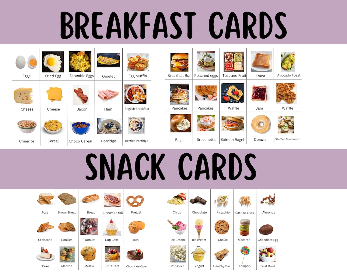 225 Printable Food Images for Kids | Meal Planning Boards | Fun ...