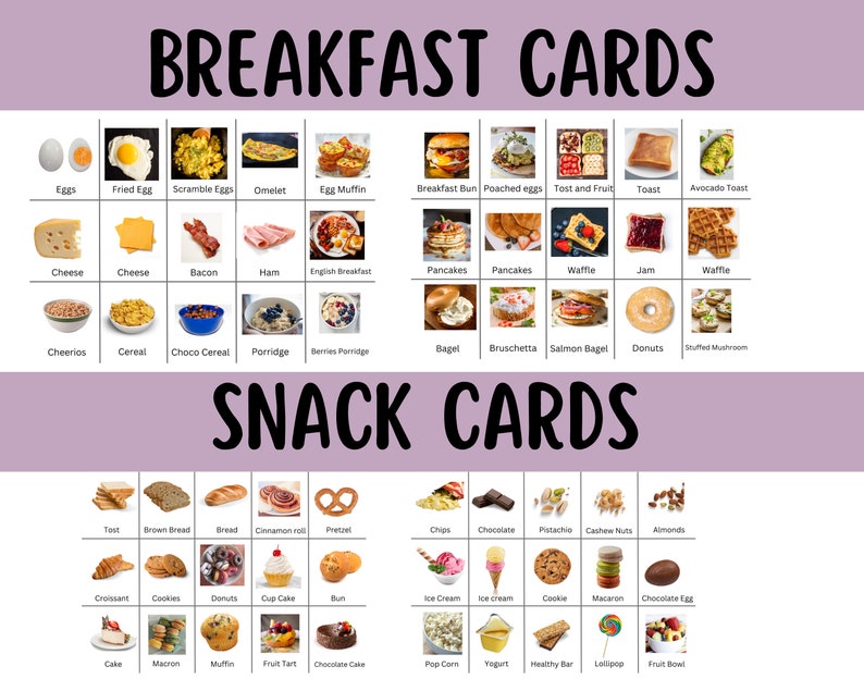 225 Printable Food Images for Kids | Meal Planning Boards | Fun ...