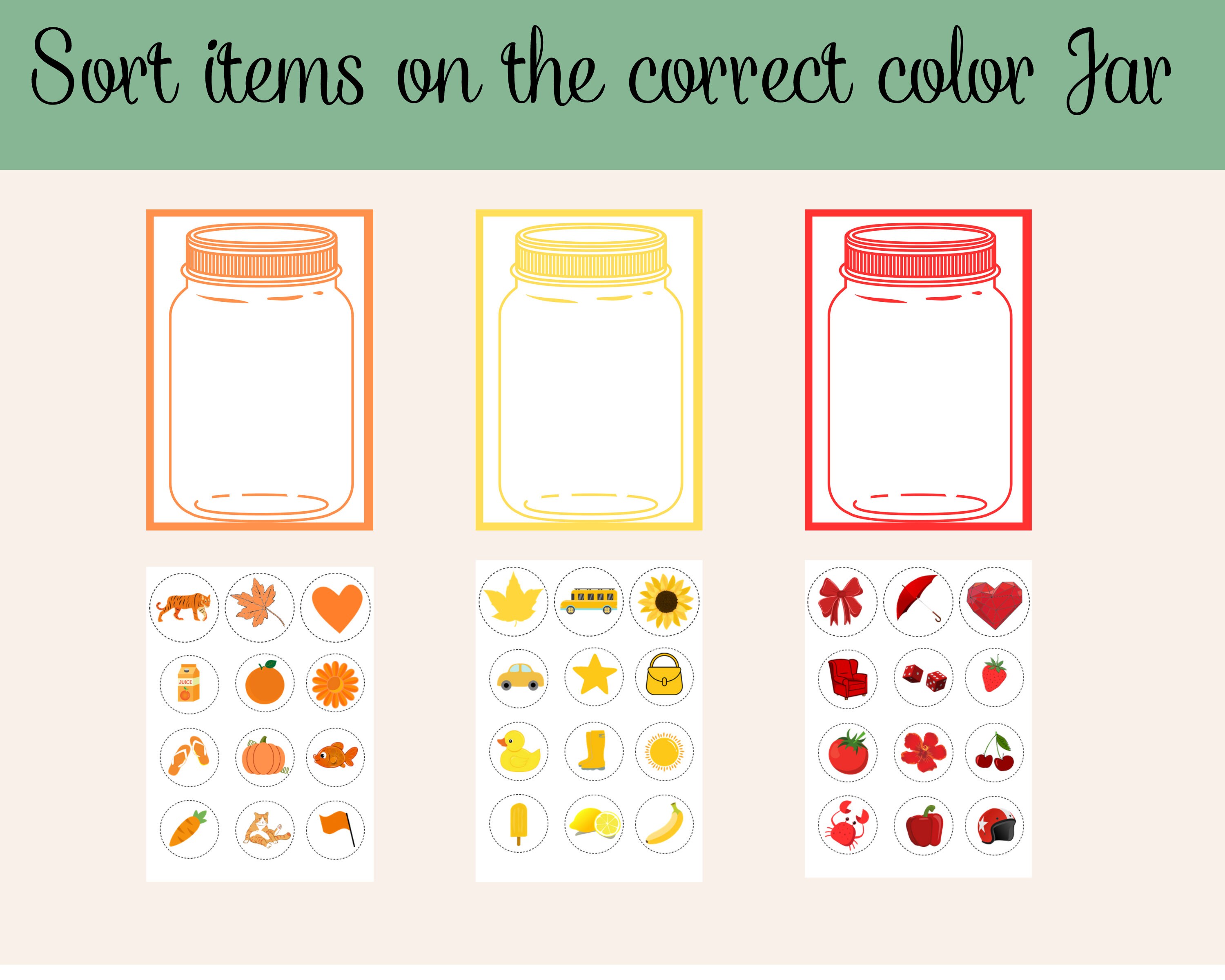 Color Sorting | Matching Game | Montessori Toddler Pintables ...