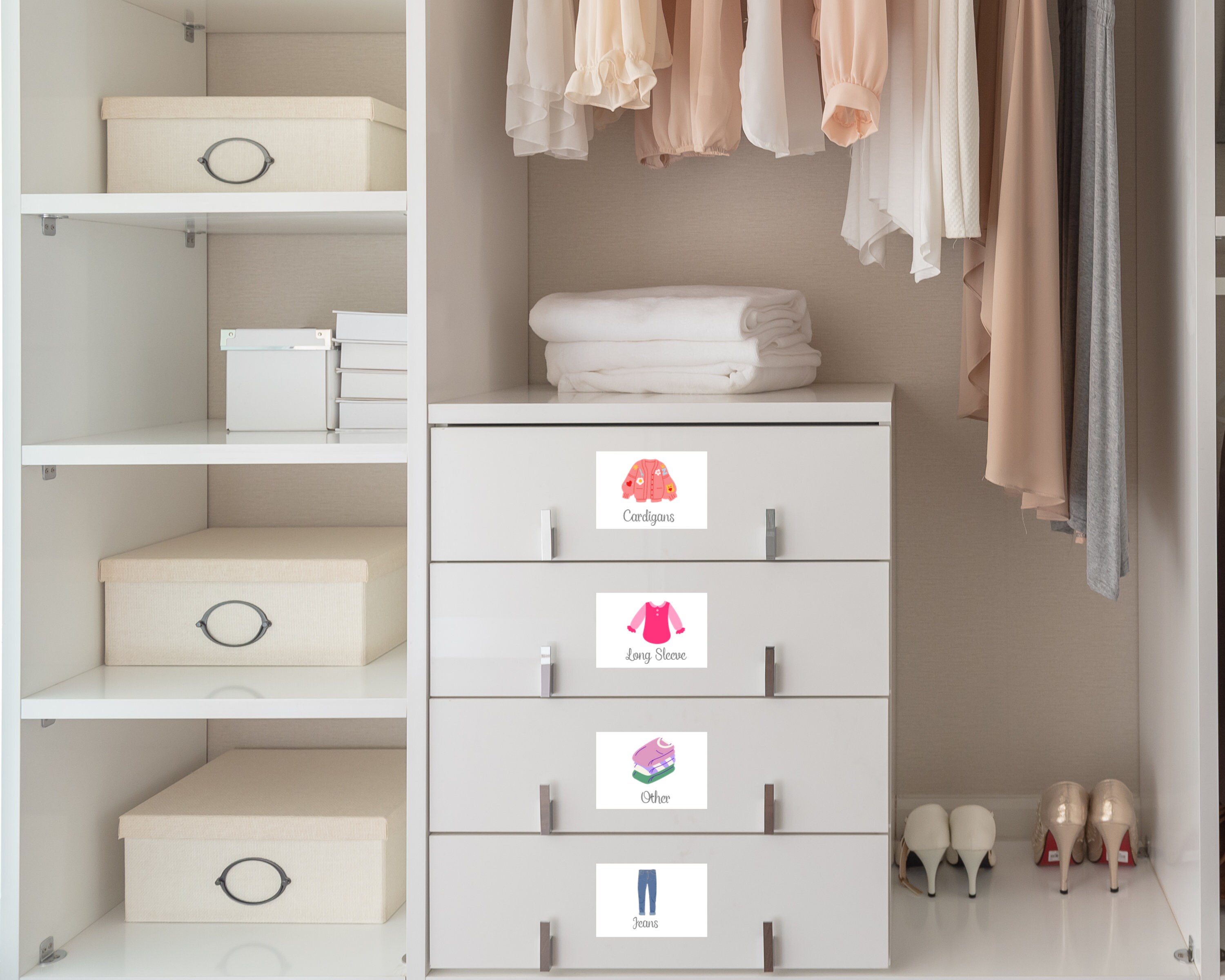 Printable Kids Clothing Dresser Drawers Closet Storage Labels Trofast ...