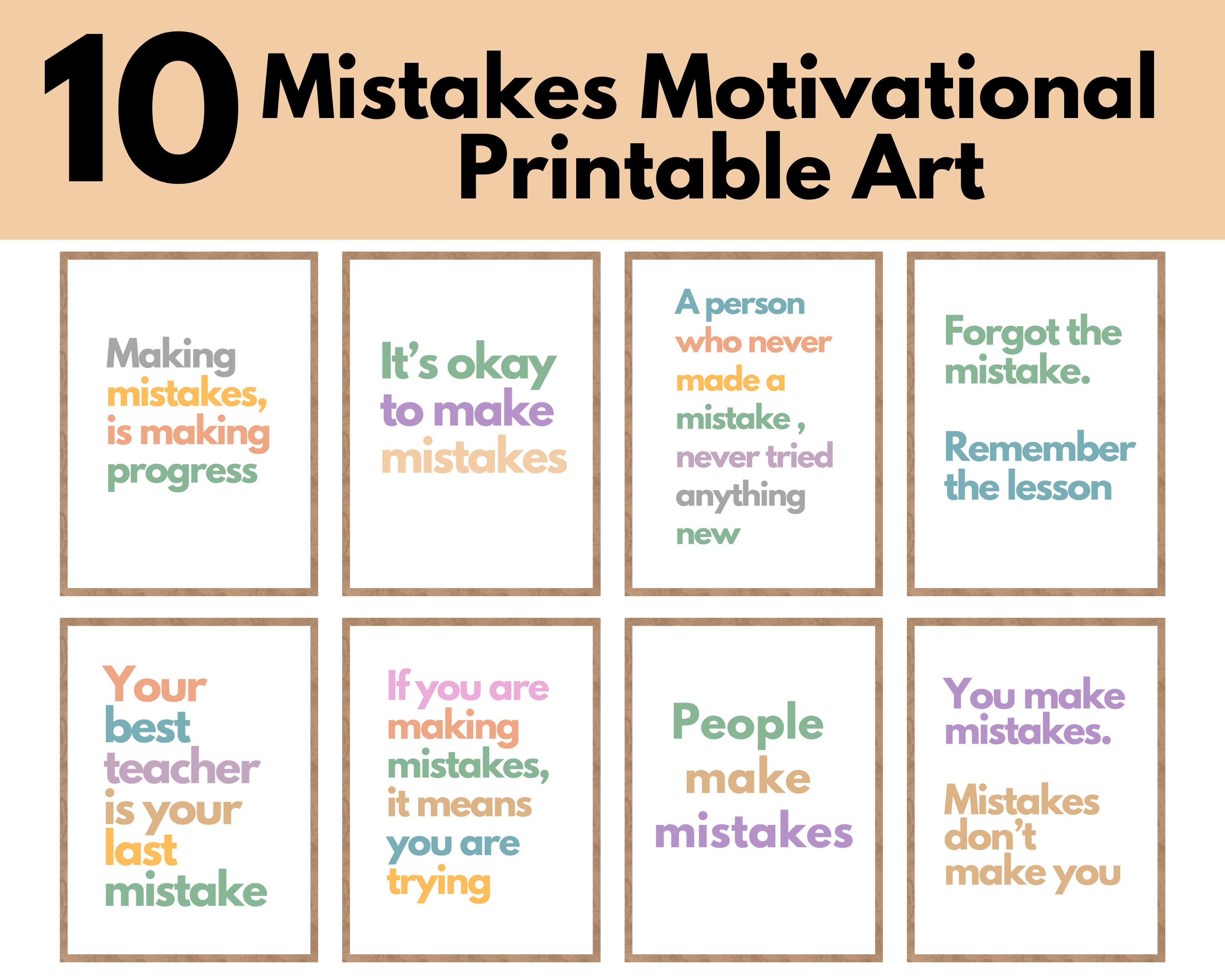 Mistakes Printable Quote, Kids Affirmation Cards, Classroom Decor,playroom Prints, Nursery, Home ...