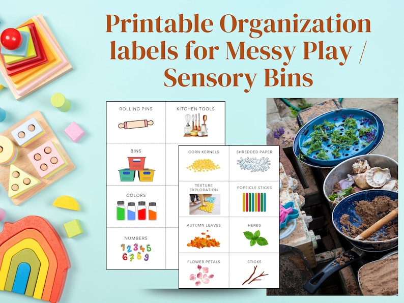 Sensory Bin Labels | Printable Organization Tags for Messy Play ...