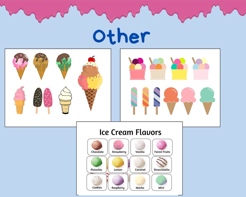 Pretend Play Ice Cream Shop Dramatic Play Kit Summer Activity Preschool ...