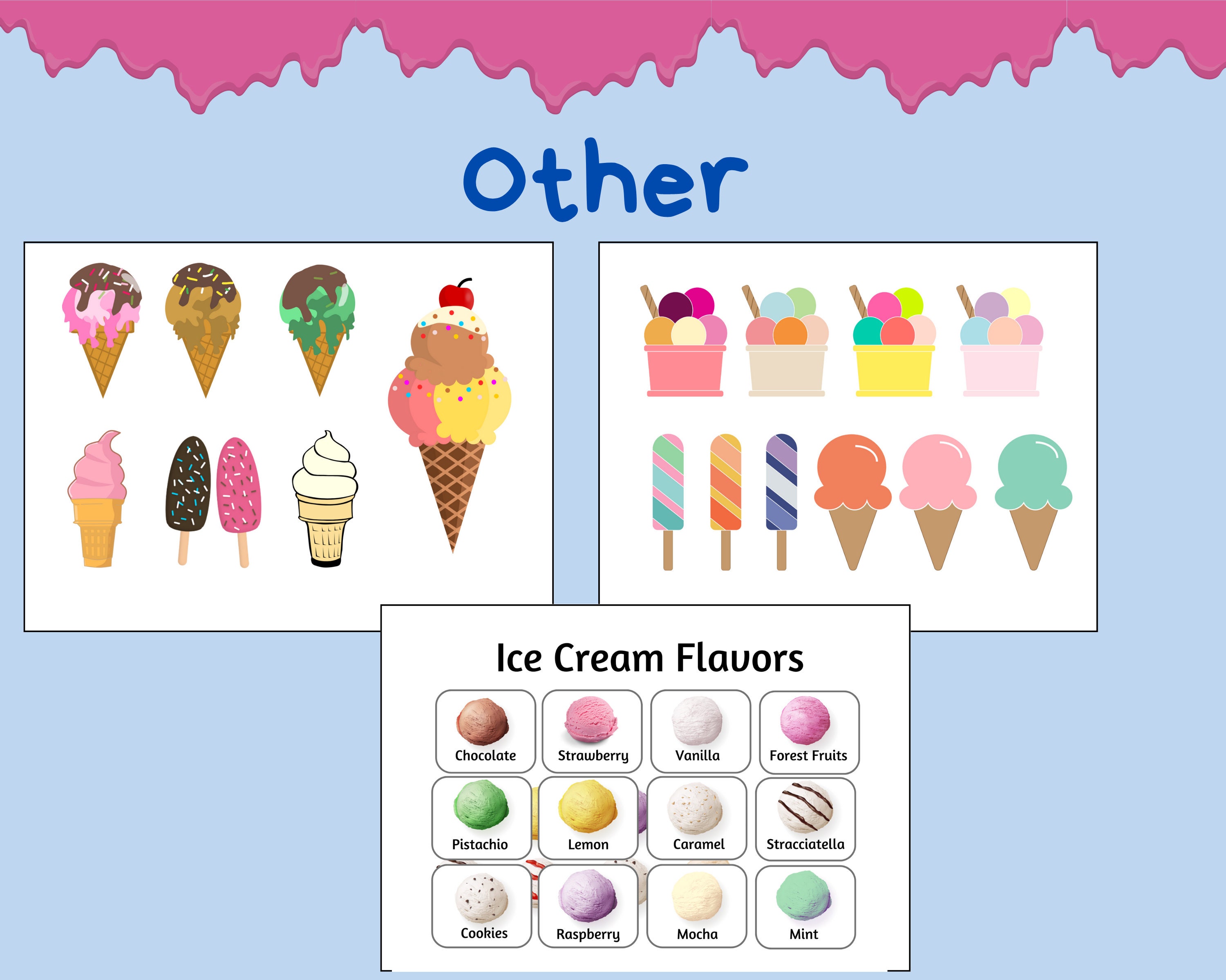 Pretend Play Ice Cream Shop Dramatic Play Kit Summer Activity Preschool ...