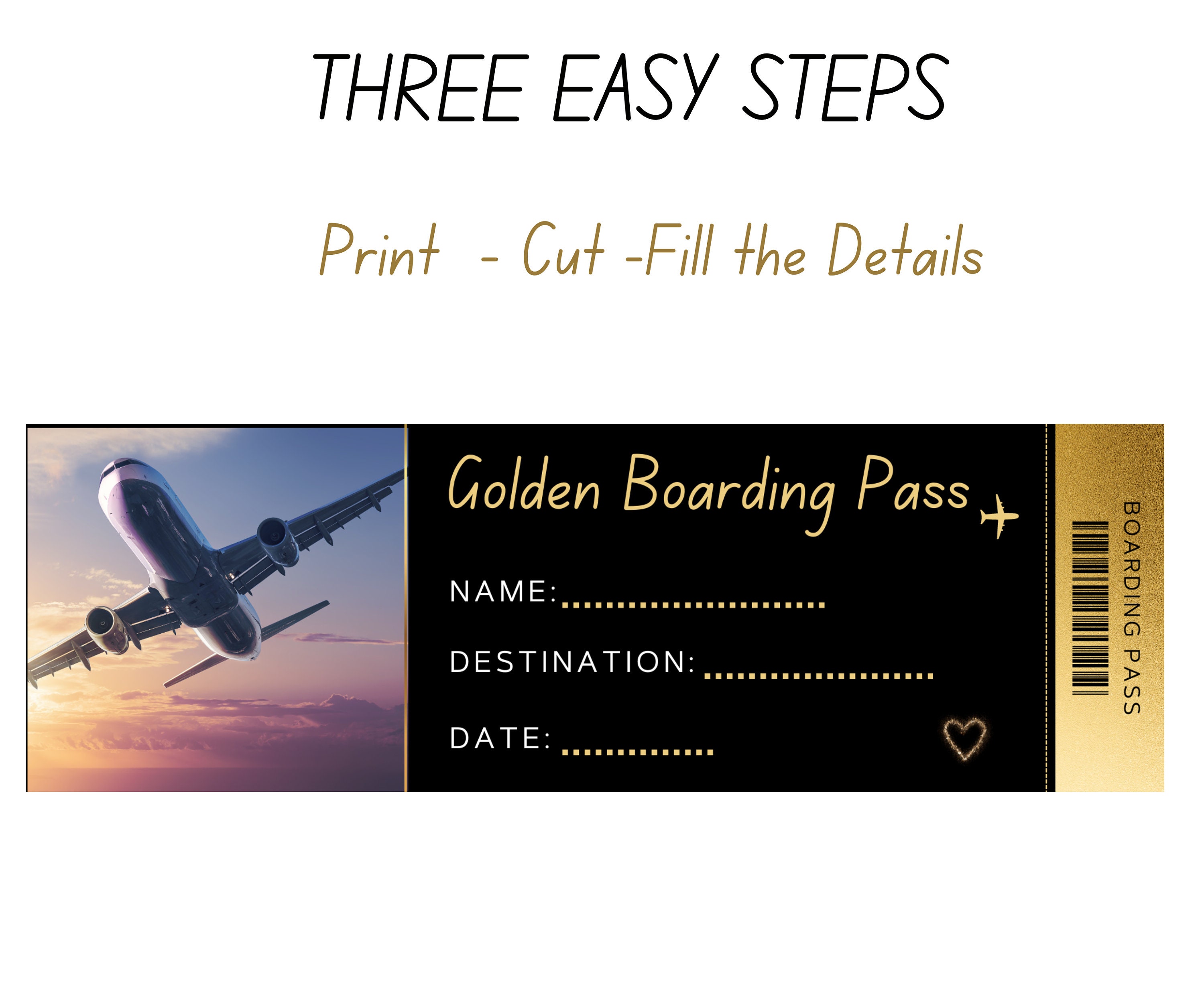 Printable Boarding Pass Template, Surprise Trip Reveal, Gift for Him ...