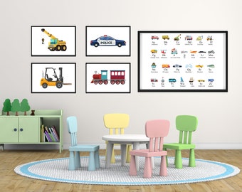 Transportation Alphabet Print, Car ABC, Letters Wall Art, Classroom ...