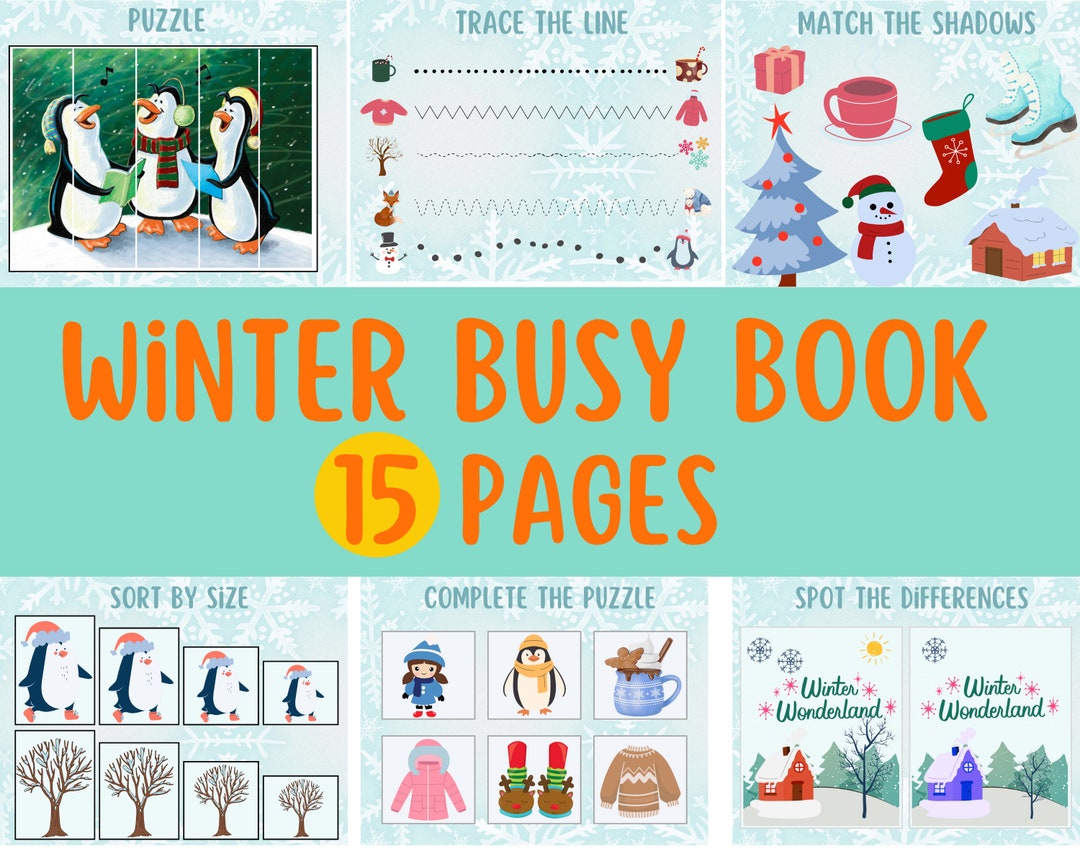 Winter Busy Book,toddler Learning Binder, Preschool Learning Activities ...