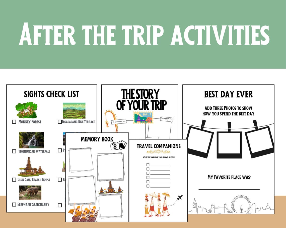 Bali Travel Journal, Kids Travel Activities,printable Coloring and ...