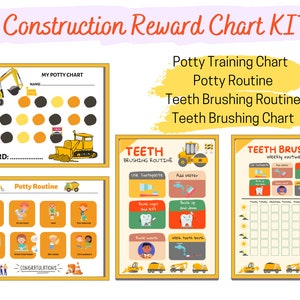 Potty Reward Chart Kit Construction Potty Training Chart - Etsy