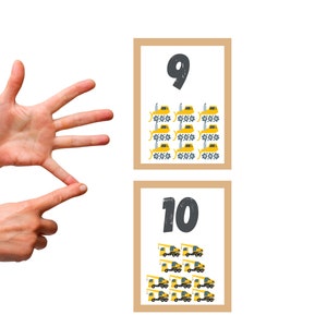 Construction Number Flashcards, Counting Cards, Printable 0-20 Learning ...