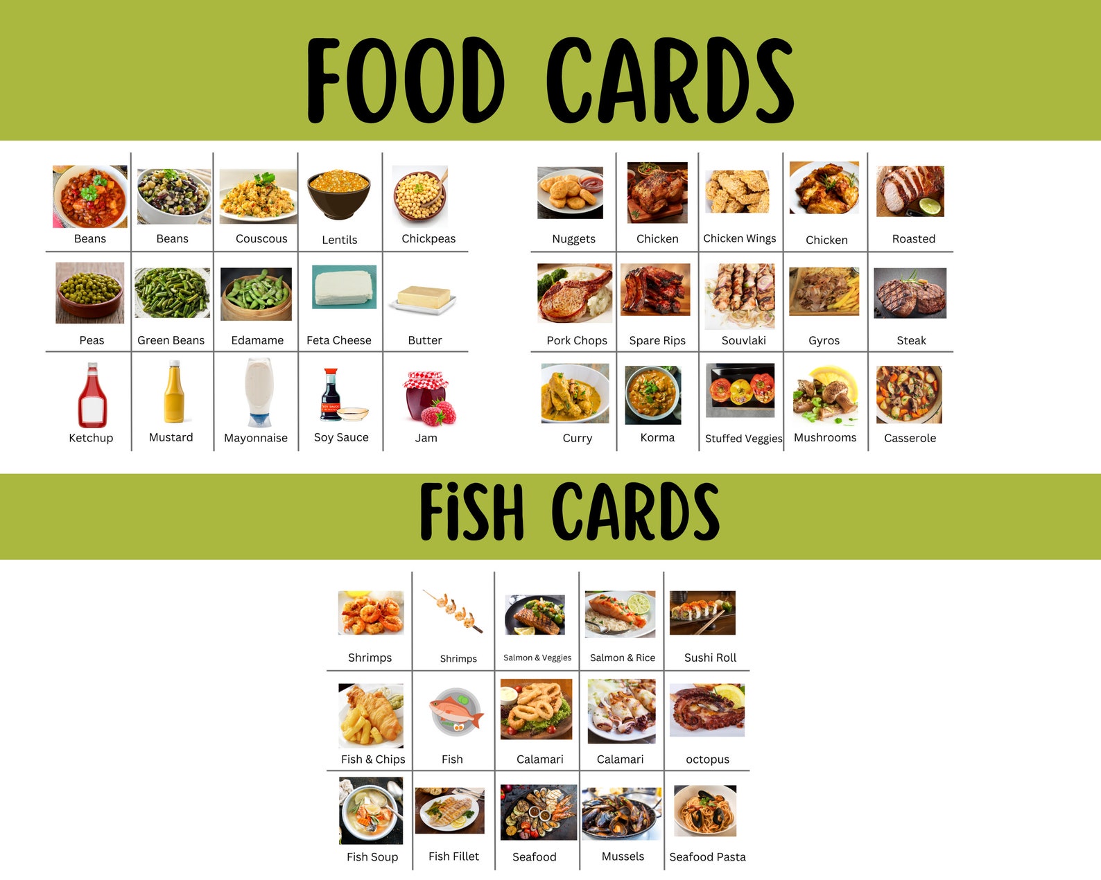 225 Printable Food Images for Kids | Meal Planning Boards | Fun ...