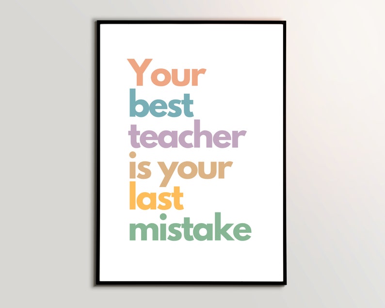 Mistakes Printable Quote, Kids Affirmation Cards, Classroom Decor ...