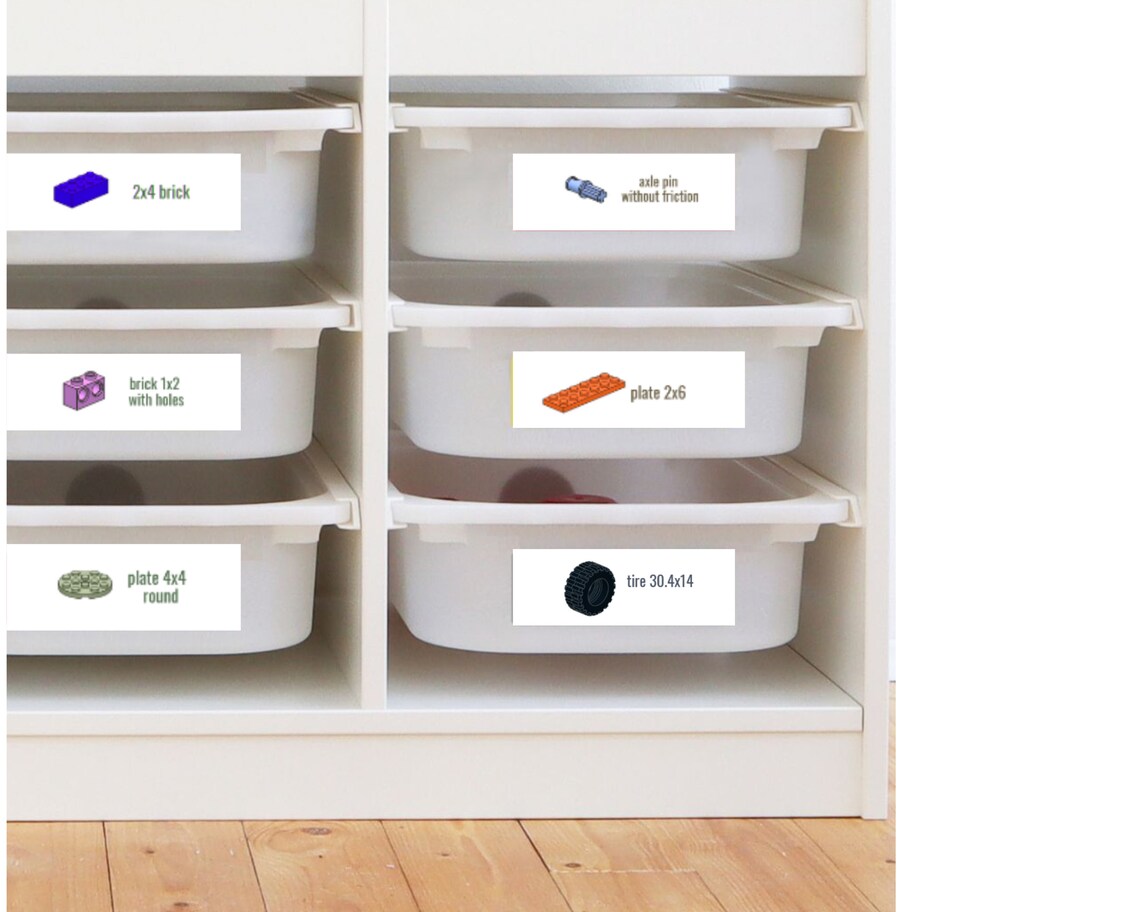 Building Bricks Organization Labels | Trofast Bin Storage | Bricks ...