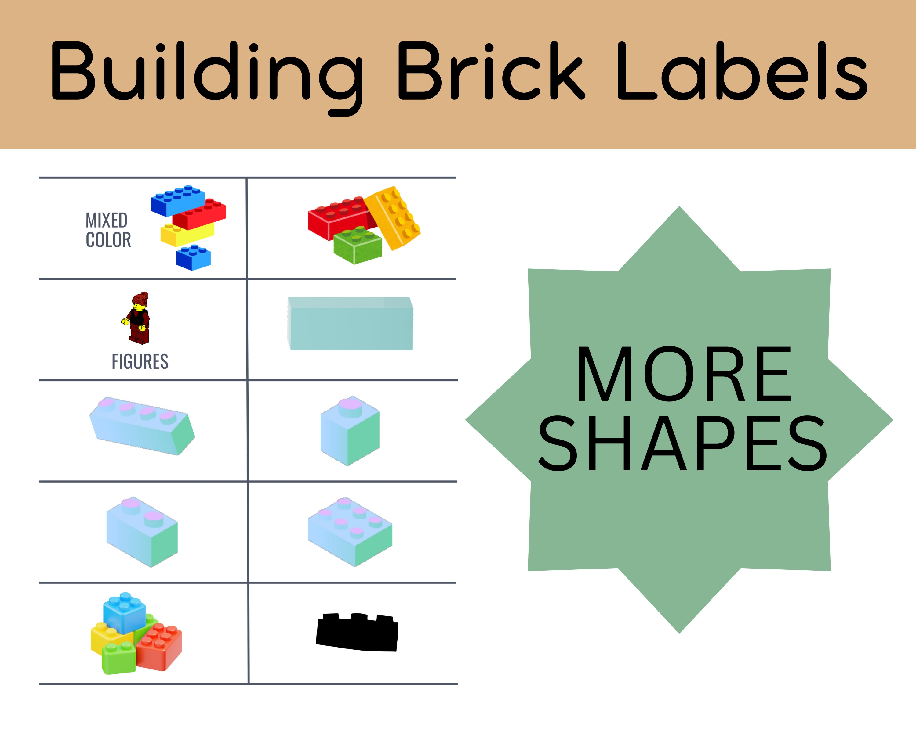 Kids Toy Organizing | Building Brick Storage Labels| Playroom Storage ...