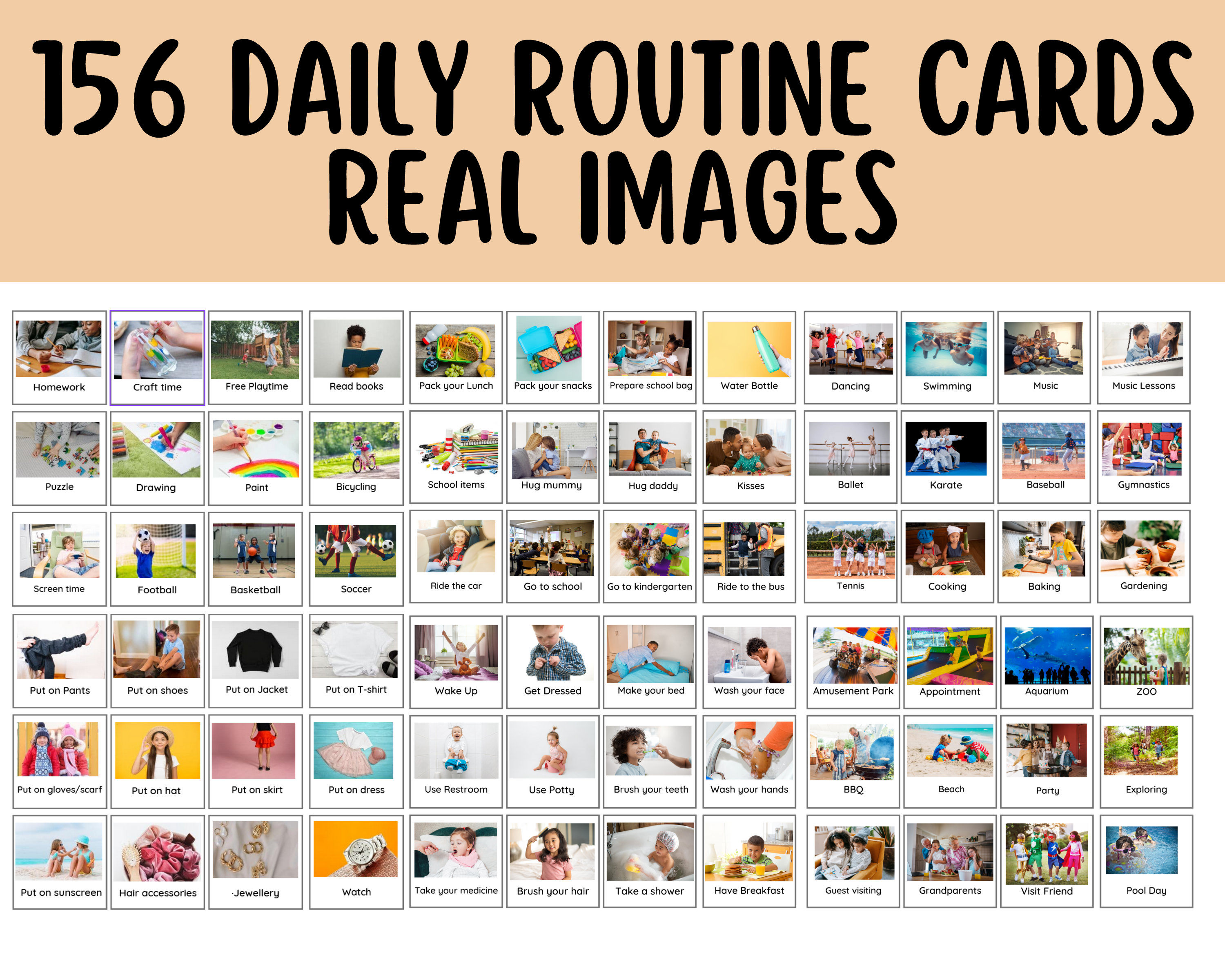 156 Daily Kids Routine Pecs + 6 Boards ,visual Aid Schedule, Behavior Chart With Ream Images ...