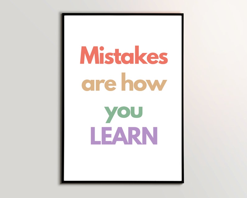 Mistakes Printable Quote, Kids Affirmation Cards, Classroom Decor ...