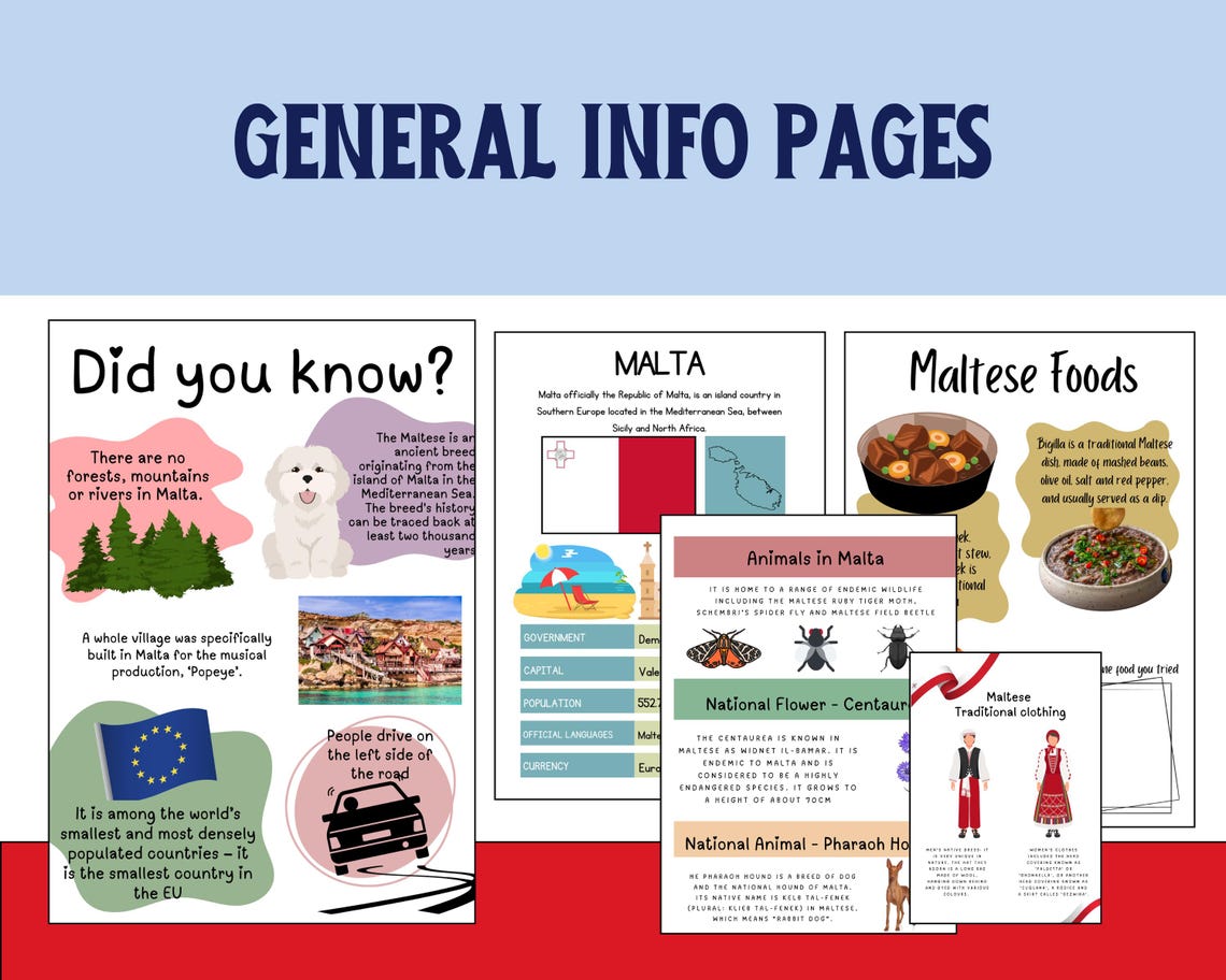 Let’s Explore Malta! Kids Travel Activities, Maltese Printable ...