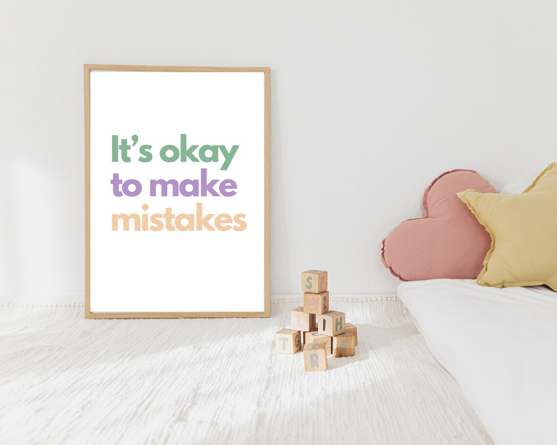 Mistakes Printable Quote, Kids Affirmation Cards, Classroom Decor ...