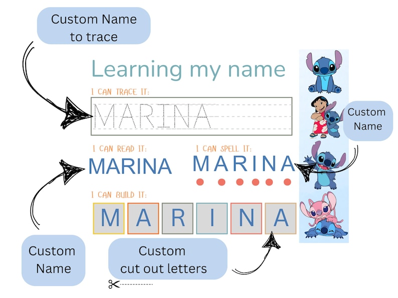Personalized Name Tracing Builder, EDITABLE I Can Spell My Name Puzzle ...