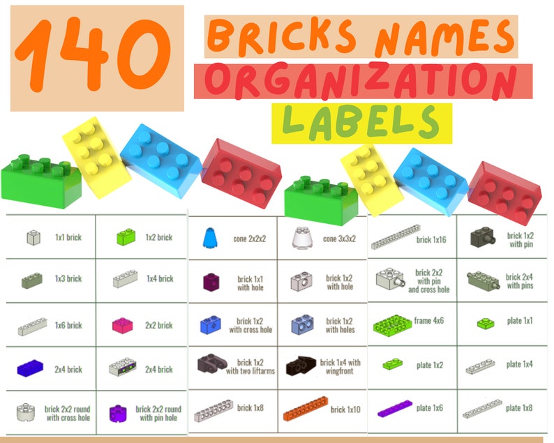 Building Bricks Organization Labels | Trofast Bin Storage | Bricks ...
