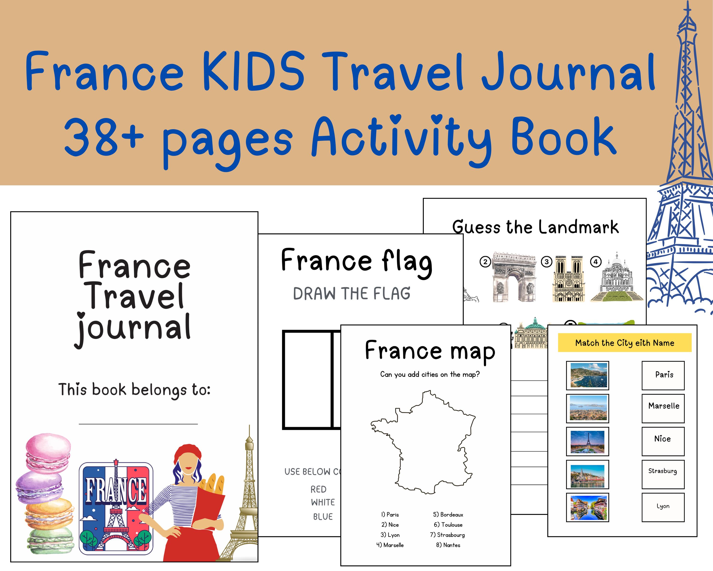 Let’s Explore France! Personalized Kids Activity Book, Travel Journal ...