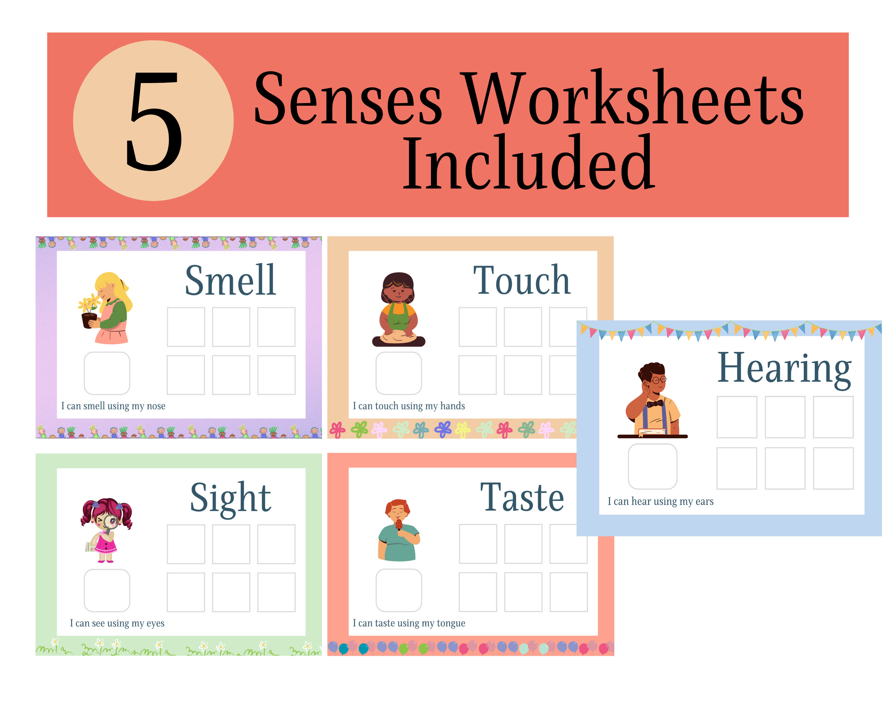 Printable Five Senses Learning Activity | Educational Sorting Game ...
